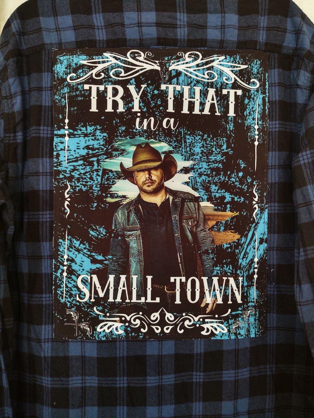 Flannel Shirt, Flannel Shirt With Back Patch, Jason Alean Shirt, Try ...