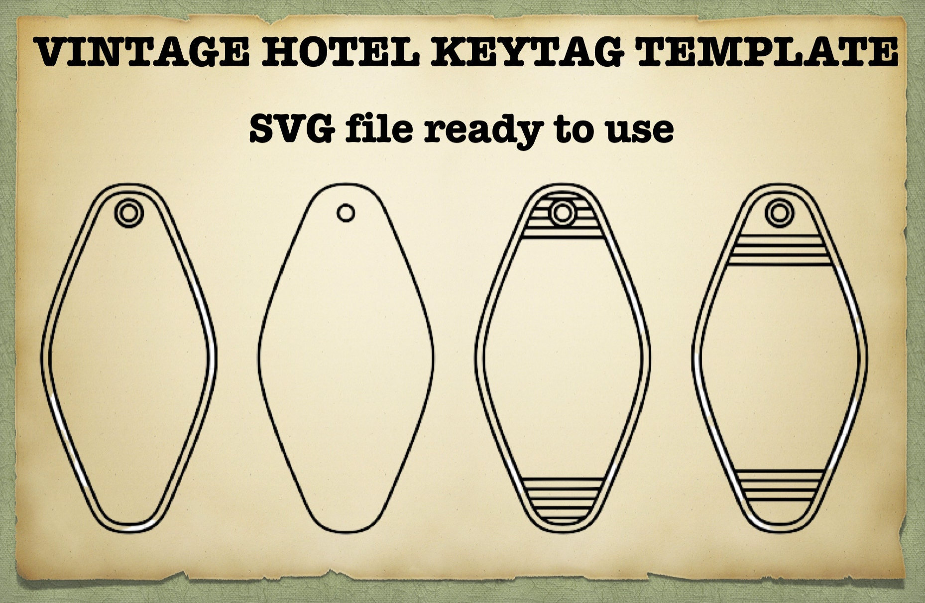 Vintage Hotel Key Tag Templates SVG File Ready to Use - Etsy Australia