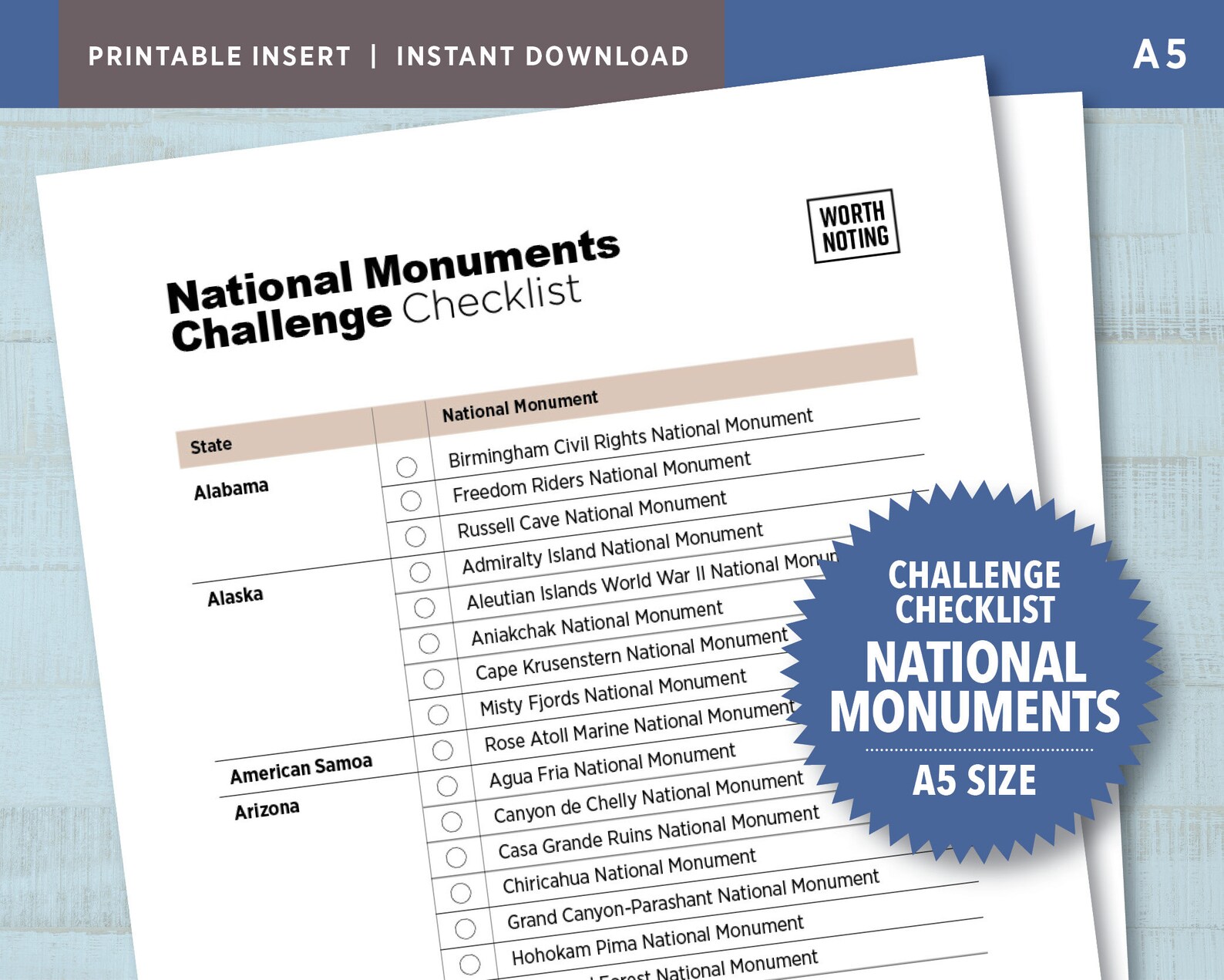 National Monuments Challenge Checklist Adventure Tracker Etsy national-monuments-challenge-checklist-adventure-tracker-etsy