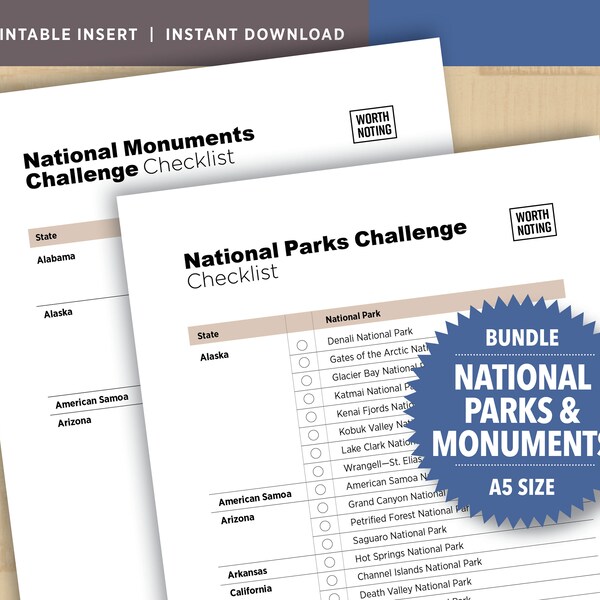 National Monument Bucket List - Etsy