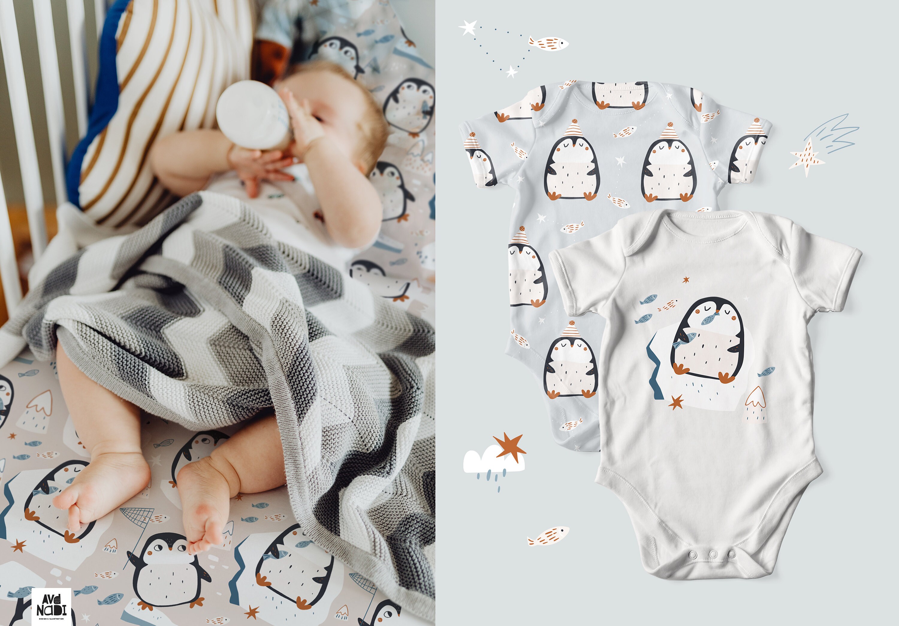 Arctic Penguin Clipart Set, Penguin Digital Paper, Winter Penguin ...