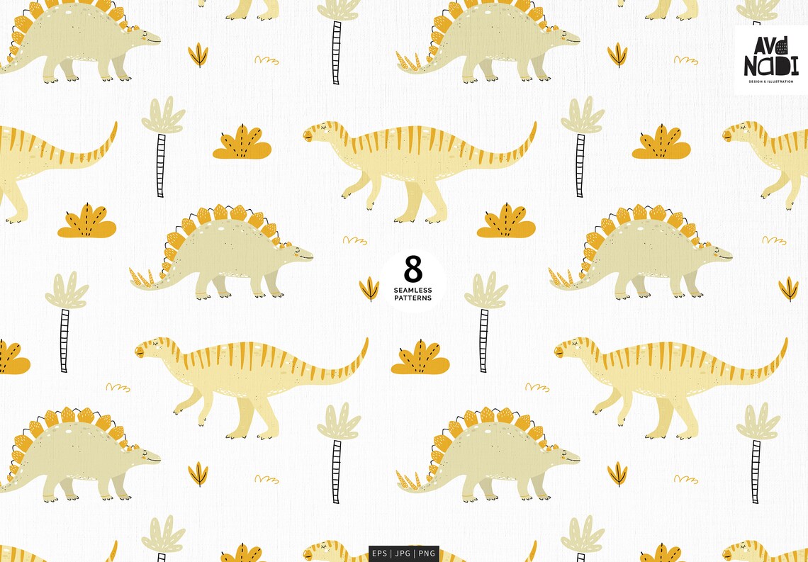 Dinosaur digital paper pack Baby girl dinosaur seamless | Etsy