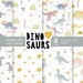 Dinosaur digital paper pack Baby girl dinosaur seamless | Etsy