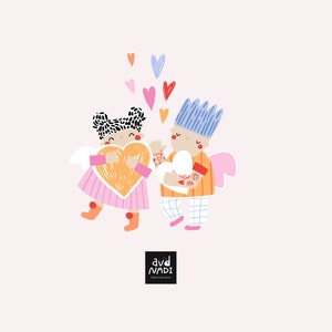 Colorful Kids Valentine Clipart Set, Valentine Png, Heart Png ...