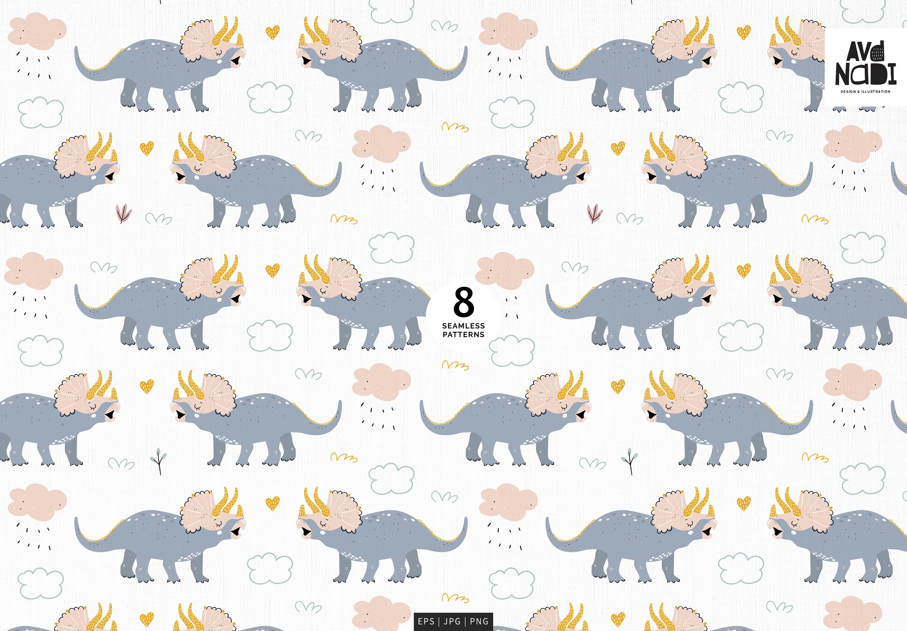 Dinosaur digital paper pack Baby girl dinosaur seamless | Etsy