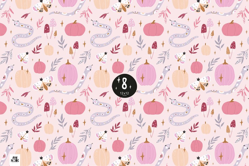 Pastel Halloween Seamless Pattern, Halloween Digital Paper Pack ...