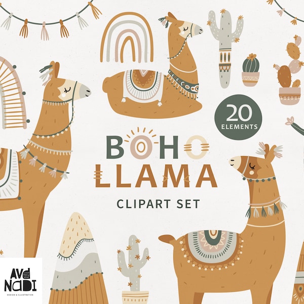 Llama Clipart - Etsy