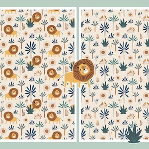 Safari Digital Paper Pack, Jungle Animals Seamless Pattern, Leopard ...