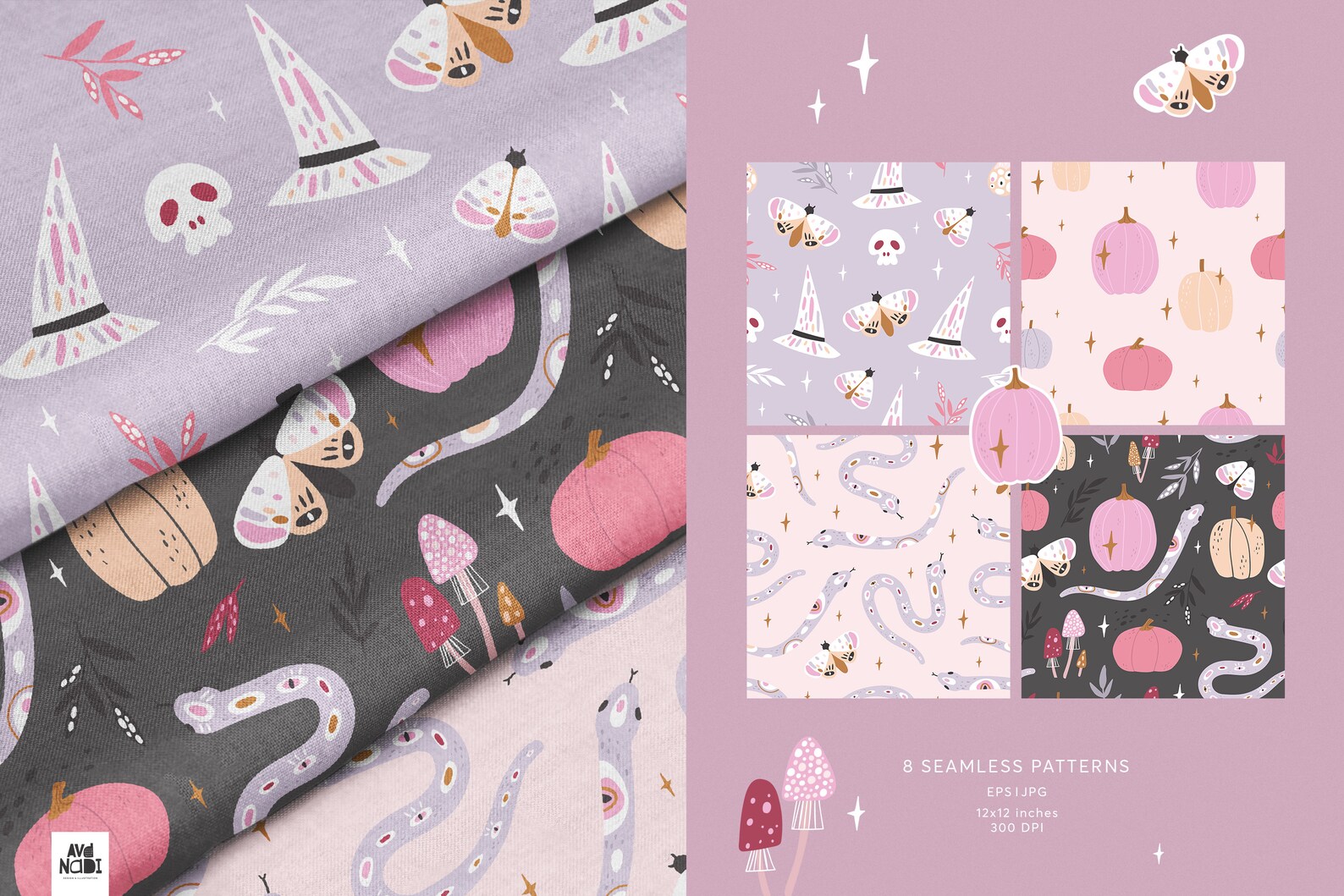 Pastel Halloween Seamless Pattern Halloween Digital Paper - Etsy