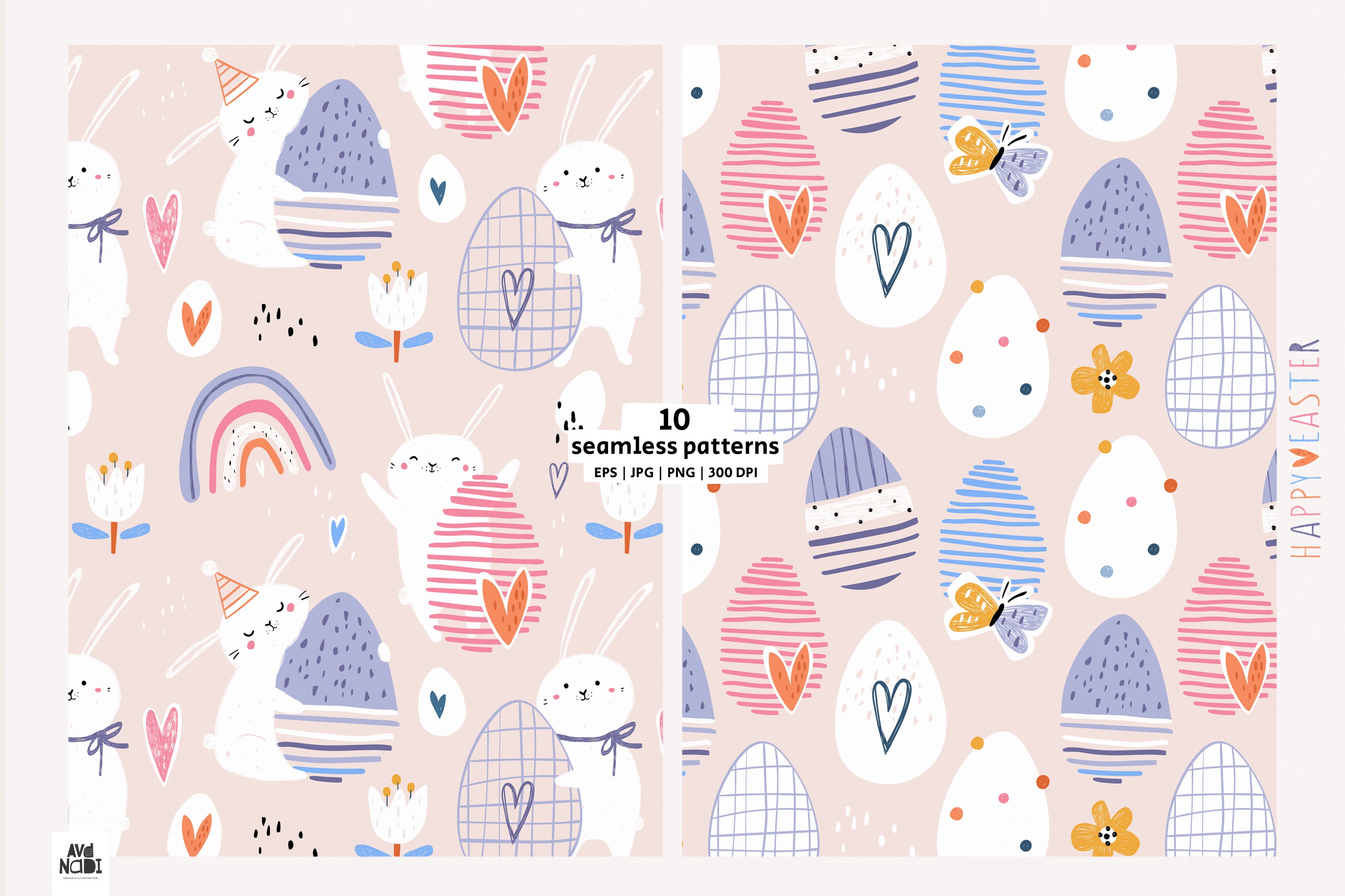 Easter Digital Paper, Spring Digital Paper, Easter Seamless File ...