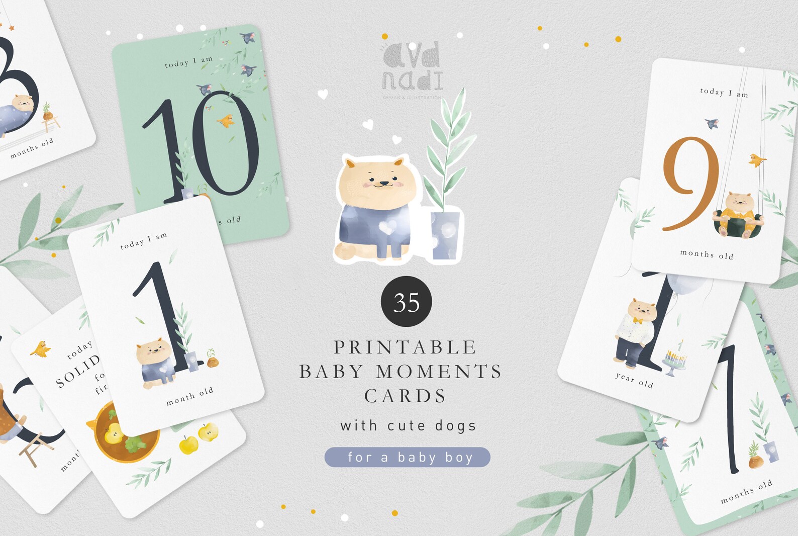 Baby Boy Moments Cards Printable Milestone Cards Baby Boy Milestone ...