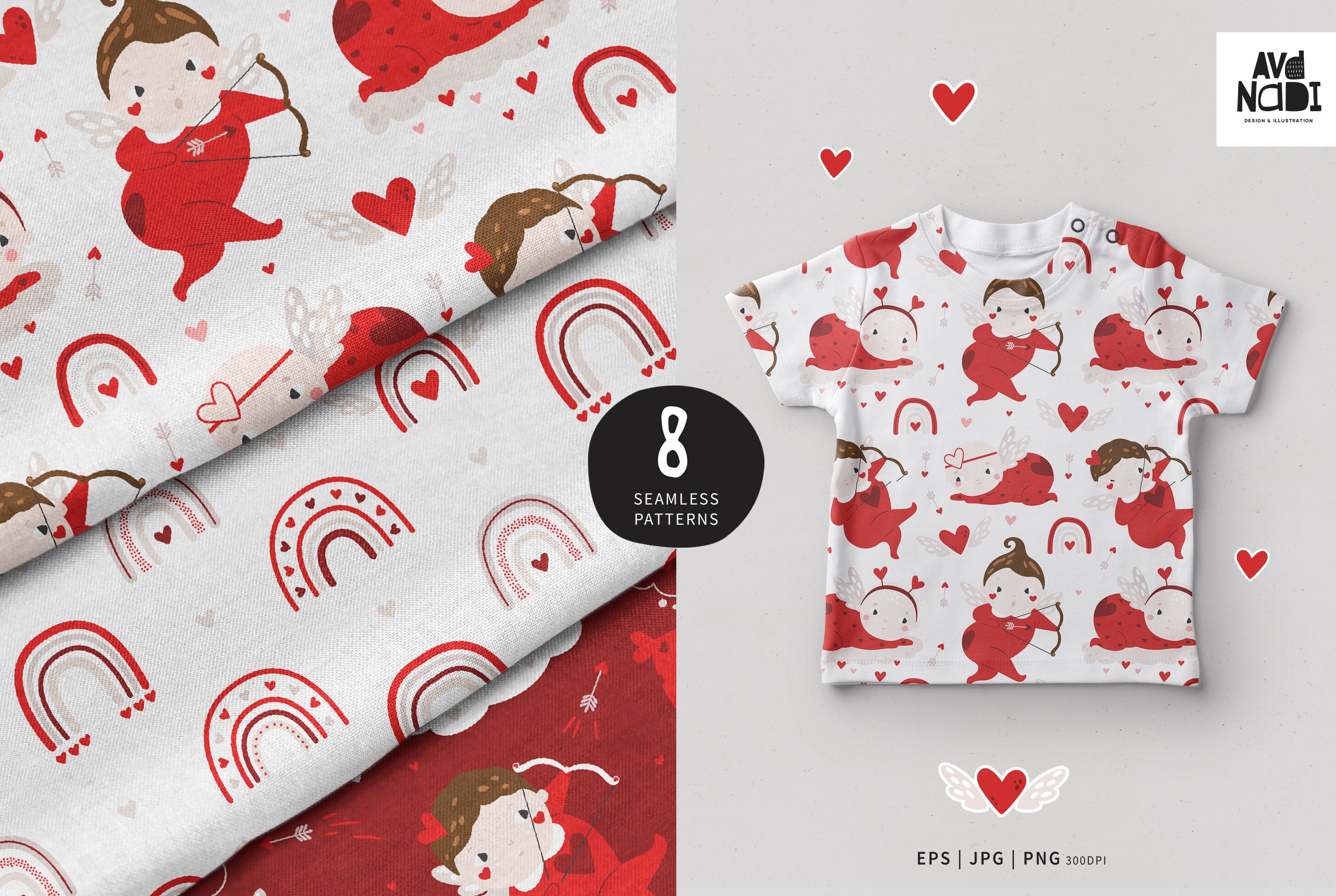 Love Seamless Pattern Baby Digital Paper Heart Background | Etsy