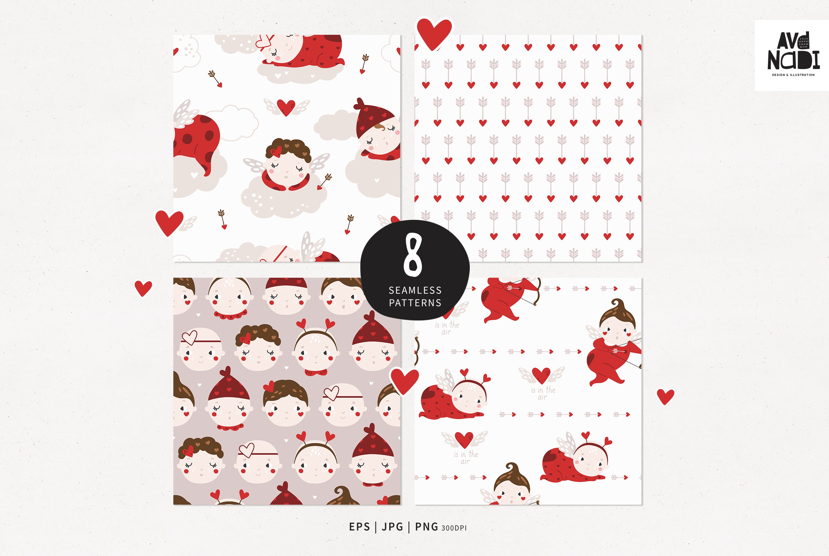 Love Seamless Pattern Baby Digital Paper Heart Background | Etsy