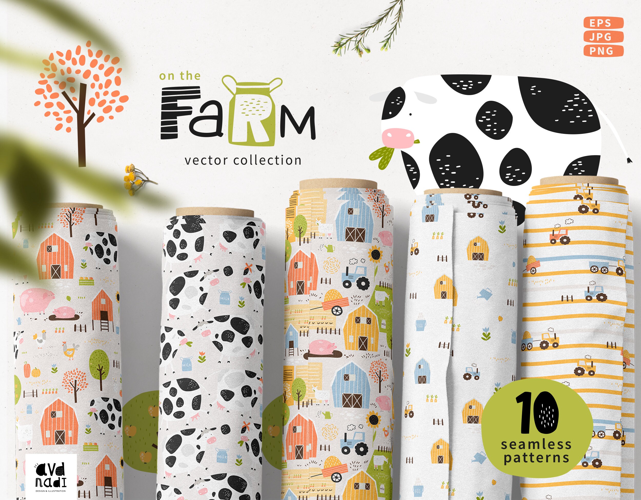 Farm Seamless Pattern Farm Animal Digital Paper Kids Paper - Etsy