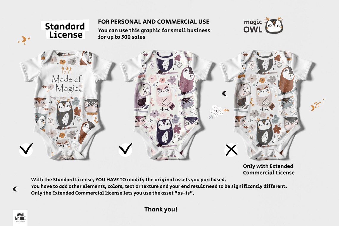 Magic Owl Digital Paper Pack Owl Seamless Pattern Floral - Etsy