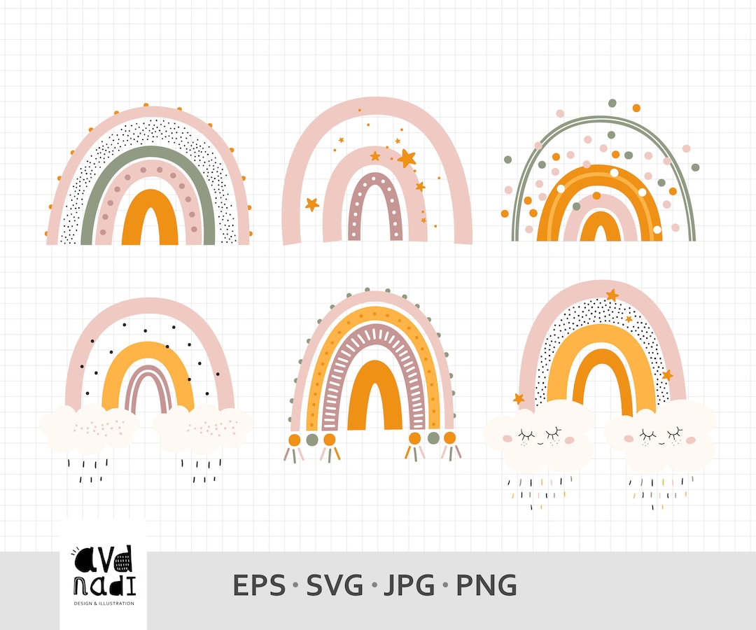 Rainbow Svg, Rainbow Baby Clipart, Rainbow Png, Baby Shower Svg ...