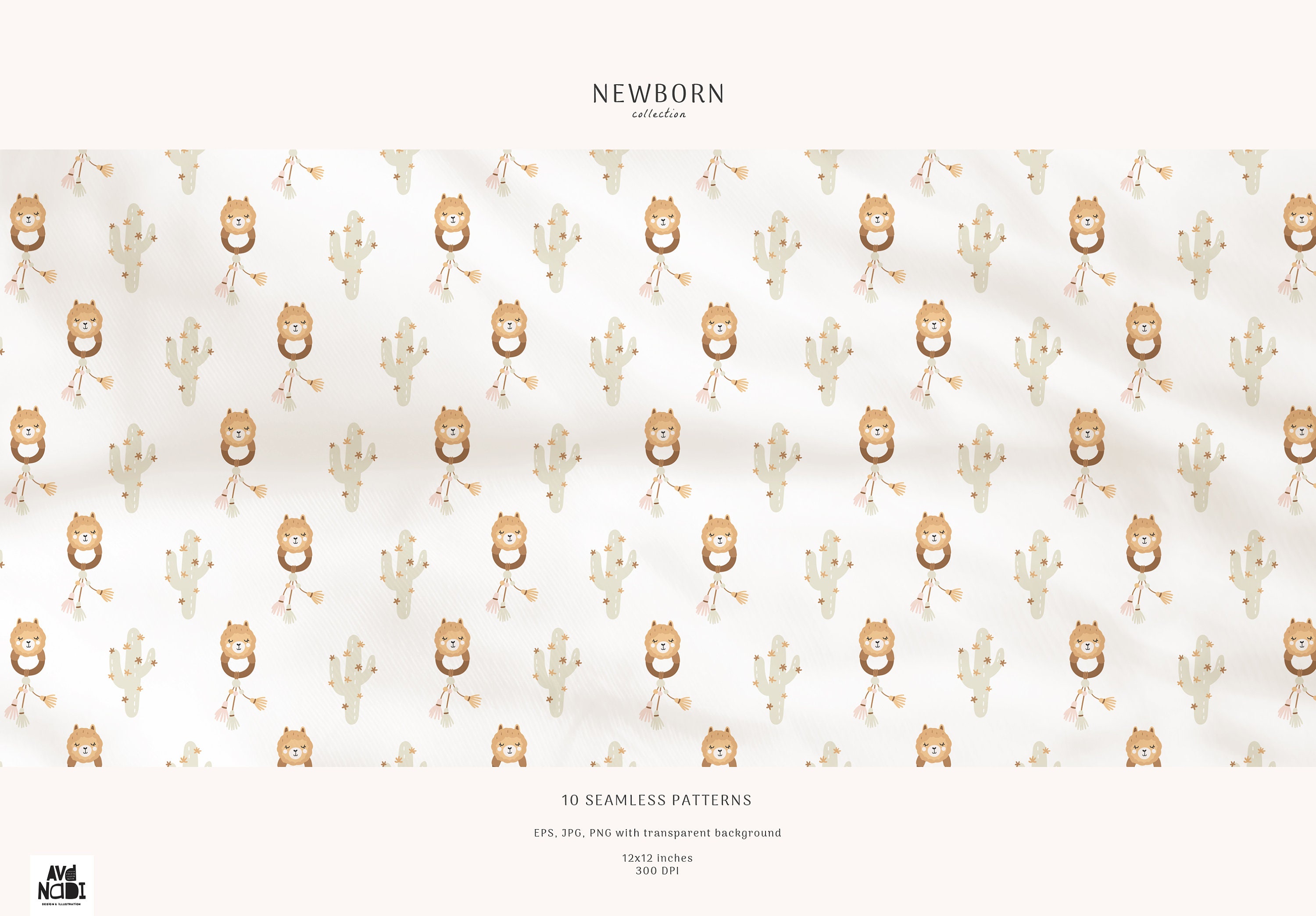 Newborn Digital Paper Pack Baby Seamless Pattern Floral - Etsy