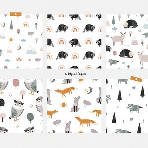 Woodland Animals Clip Art Woodland Digital Paper Deer Clipart Woodland ...