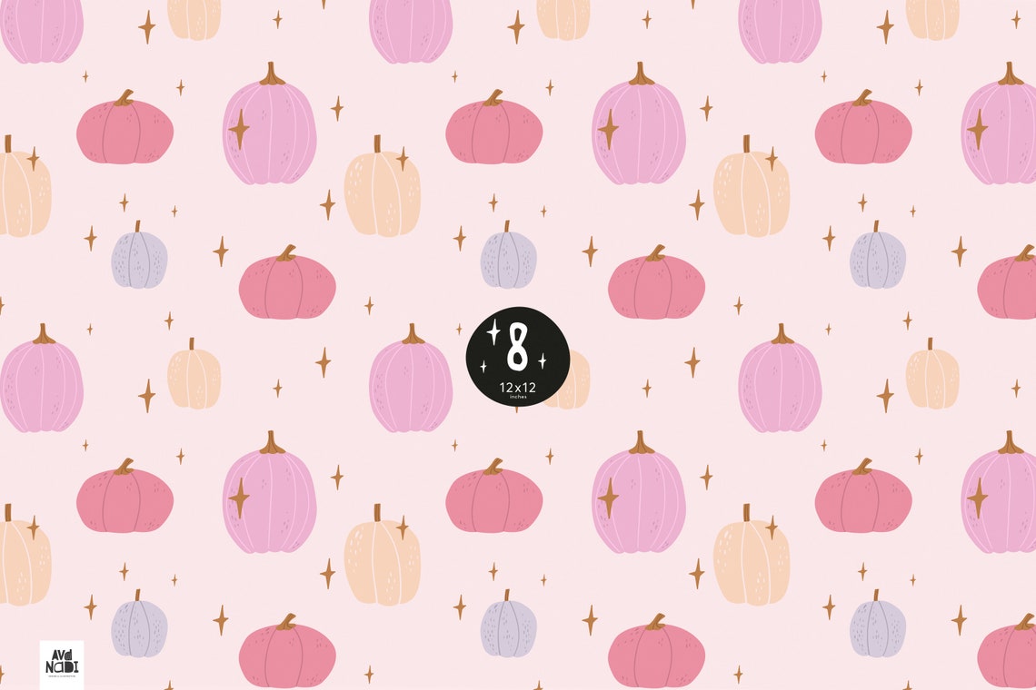 Pastel Halloween Seamless Pattern Halloween Digital Paper - Etsy