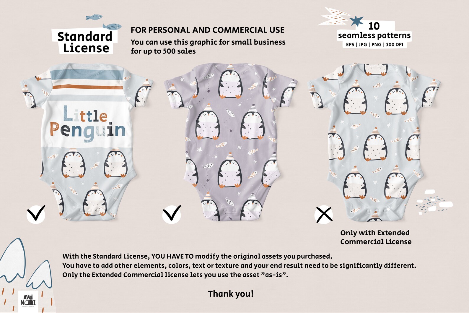 Cute Penguin Digital Paper Pack, Arctic Animal Seamless Pattern, Winter ...