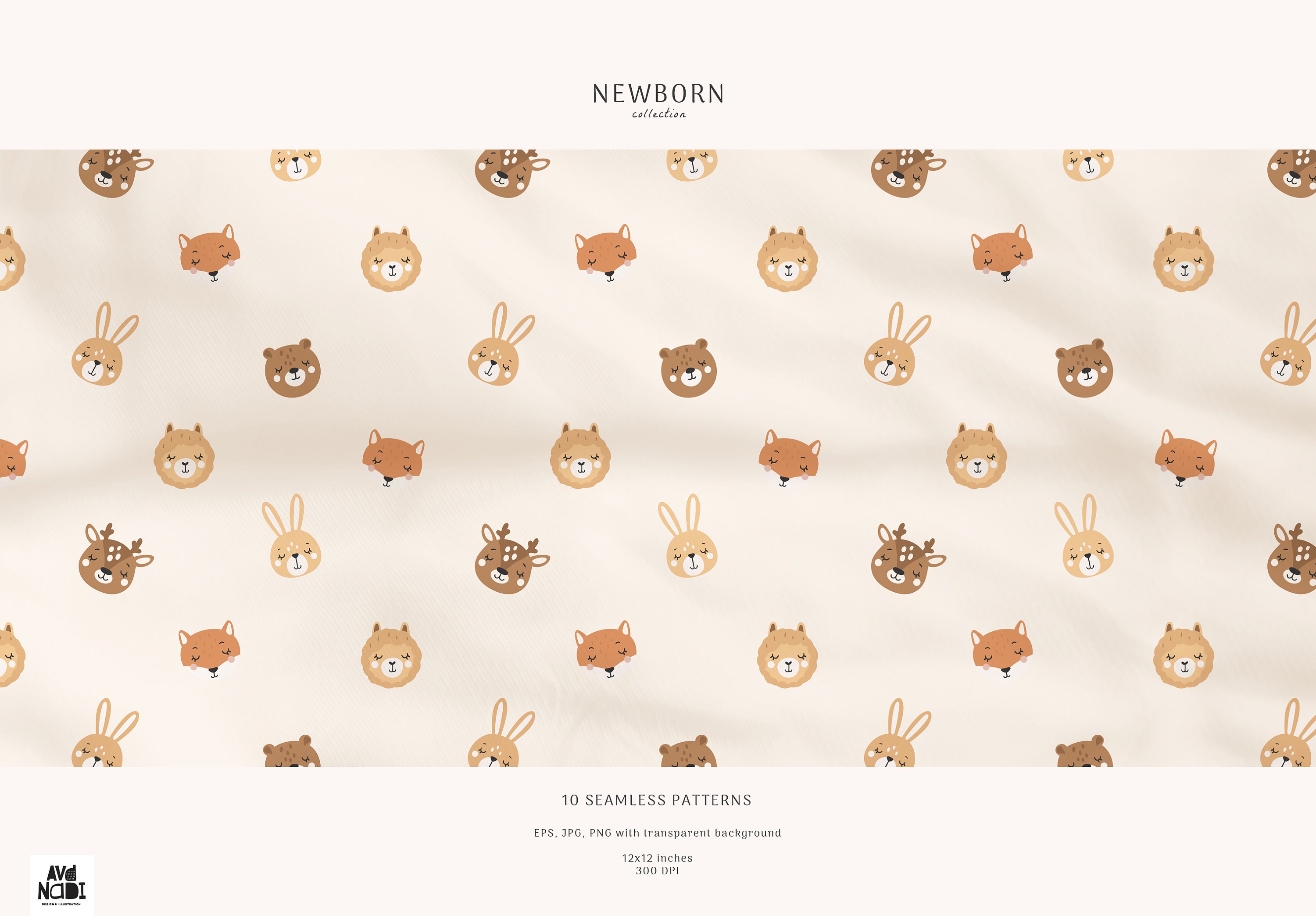 Newborn Digital Paper Pack Baby Seamless Pattern Floral - Etsy