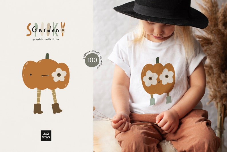 Spooky Halloween Clipart Set, Pumpkin Clipart, Cute Ghost Clipat ...