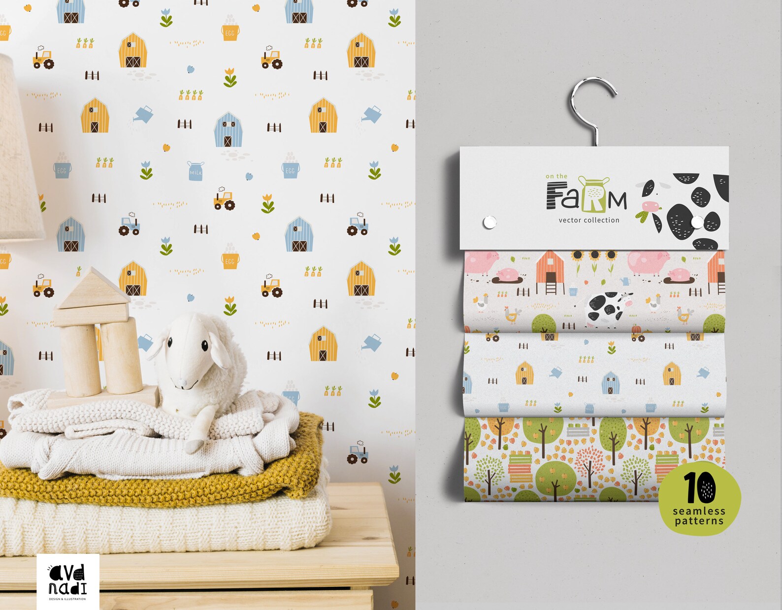 Farm Seamless Pattern Farm Animal Digital Paper Kids Paper - Etsy