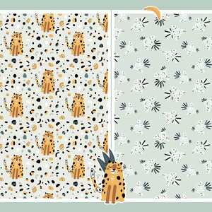 Safari Digital Paper Pack, Jungle Animals Seamless Pattern, Leopard ...