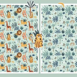 Safari Digital Paper Pack, Jungle Animals Seamless Pattern, Leopard ...