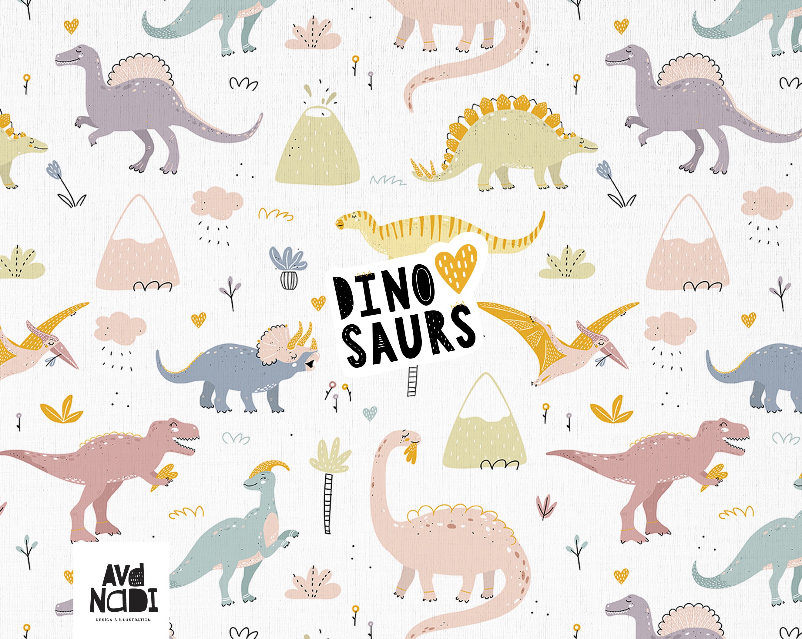 Dinosaur Clipart Set Dinosaur Dinosaur Wall Art Baby Girl | Etsy