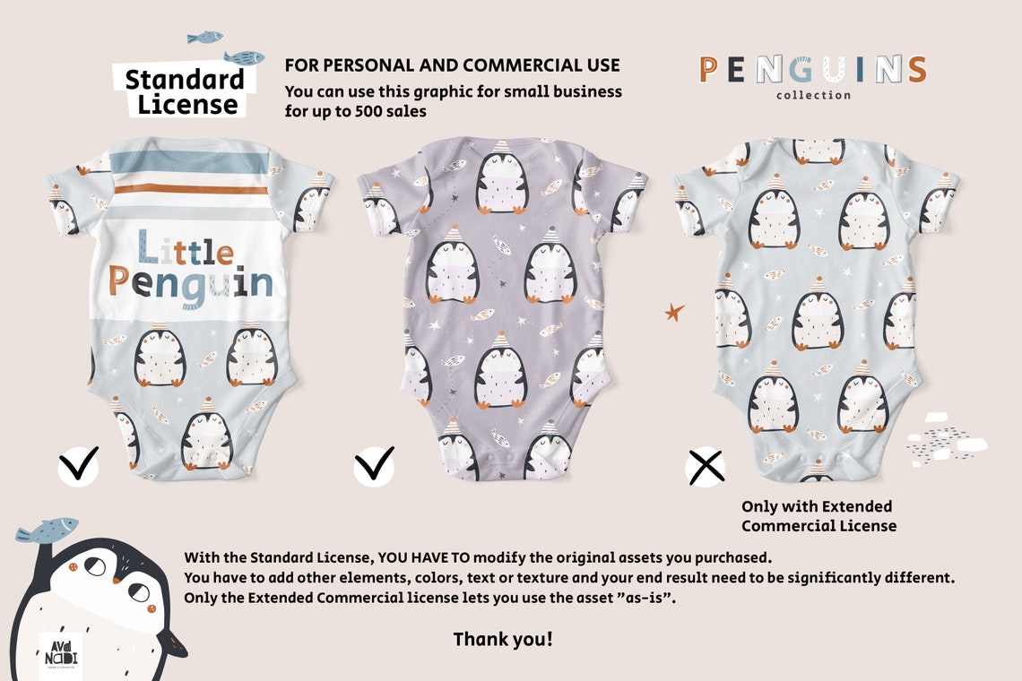 Arctic Penguin Clipart Set Penguin Digital Paper Winter | Etsy