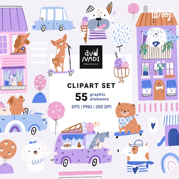 Dog Clipart - Etsy