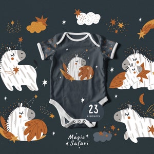 Magic Zebra Clipart Set, Baby Animal Clipart, Safari Animals Clipart ...