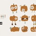 Spooky Halloween Clipart Set, Pumpkin Clipart, Cute Ghost Clipat ...