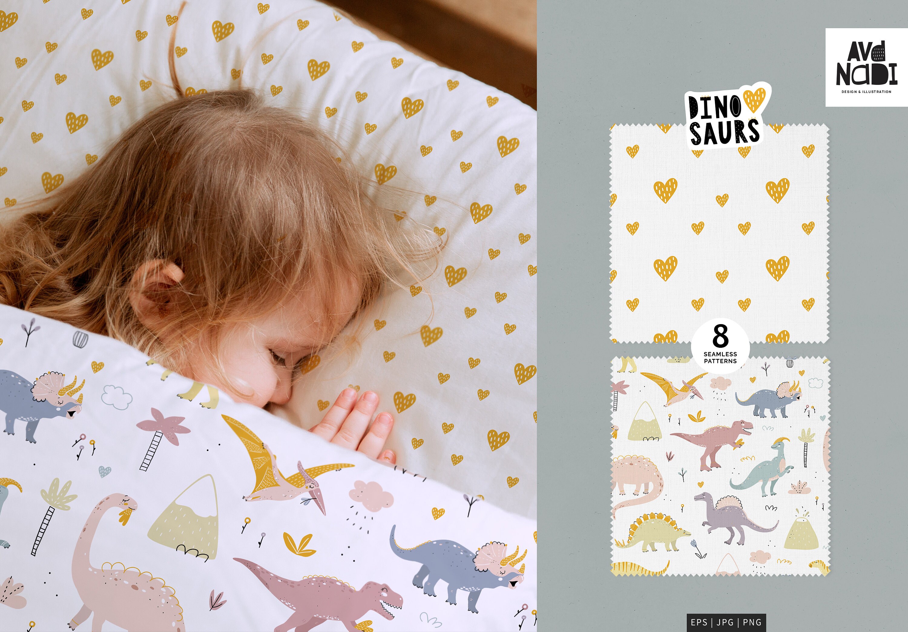 Dinosaur Digital Paper Pack, Baby Girl Dinosaur Seamless Pattern ...