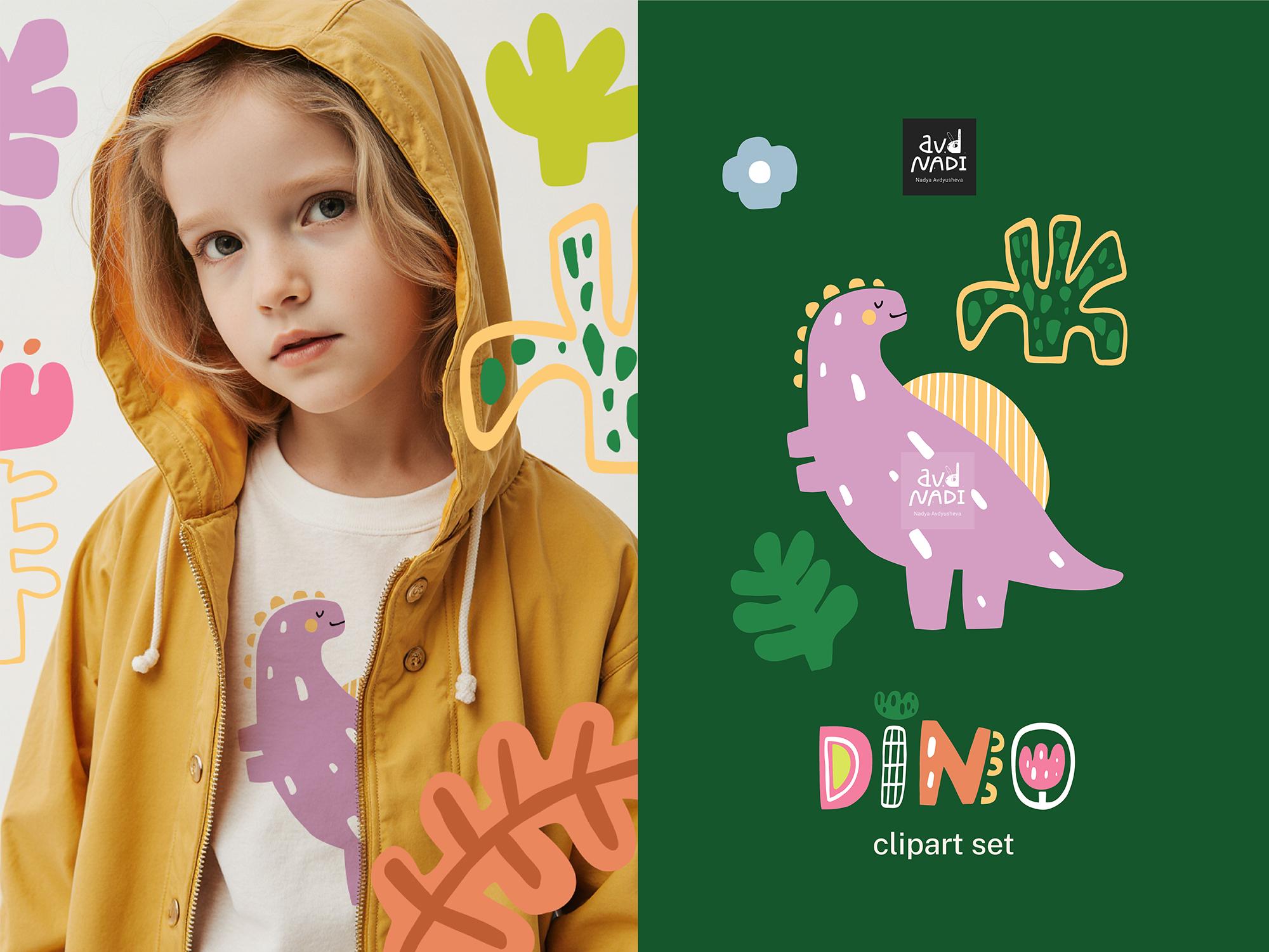 Cute Dino Clipart Set | 40 Dinosaur Pngs for Kids Stickers, Nursery Art ...