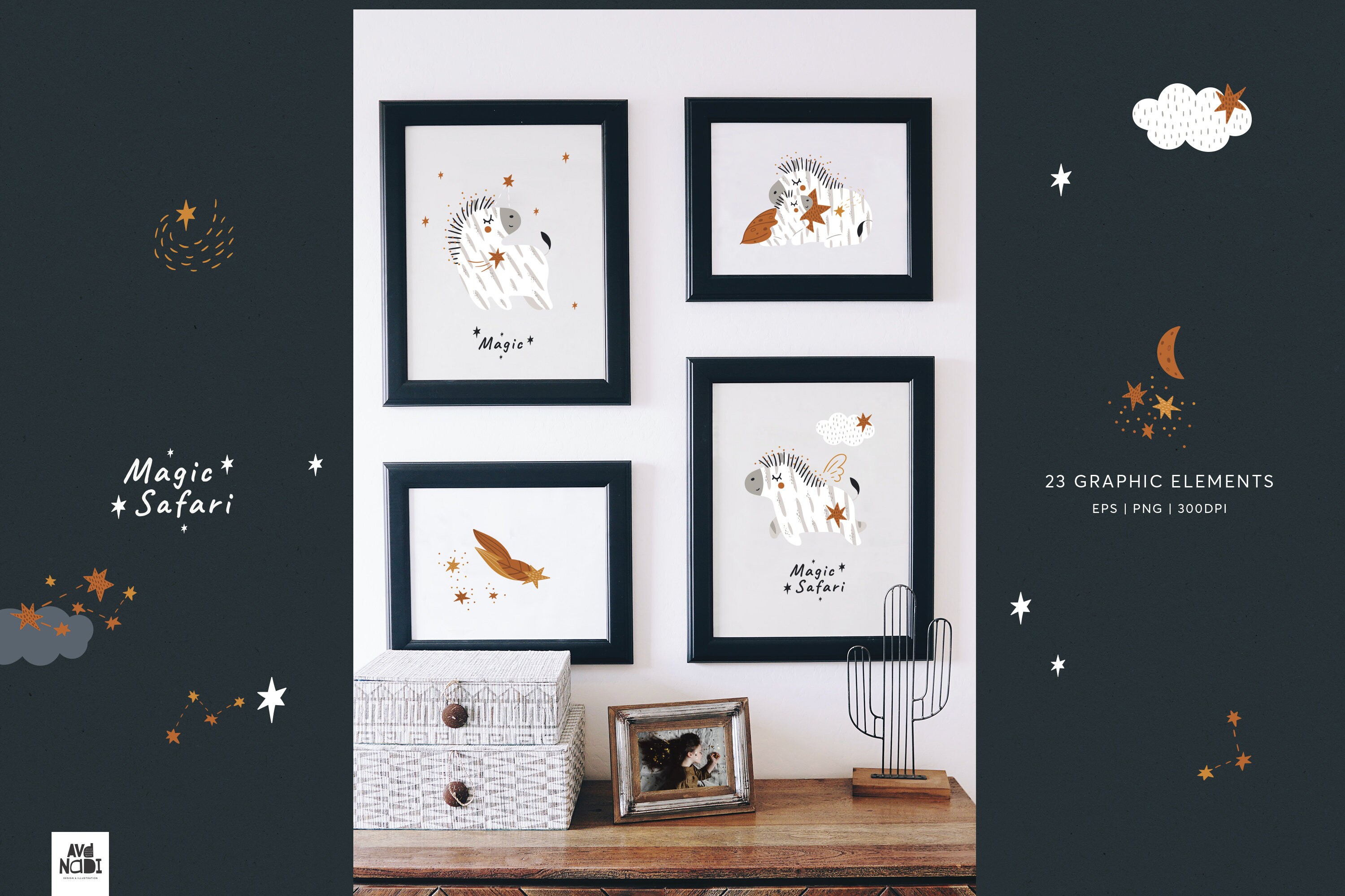 Magic Zebra Clipart Set, Baby Animal Clipart, Safari Animals Clipart ...