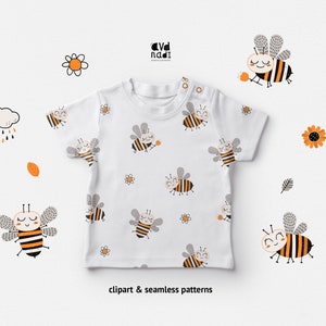 Bee Clip Art Digital Paper Bee Svg Honey Bee Clipart Summer Digital ...