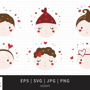 Valentines SVG, Valentines Clipart, Cute Baby Face Clipart, Cupid Svg ...