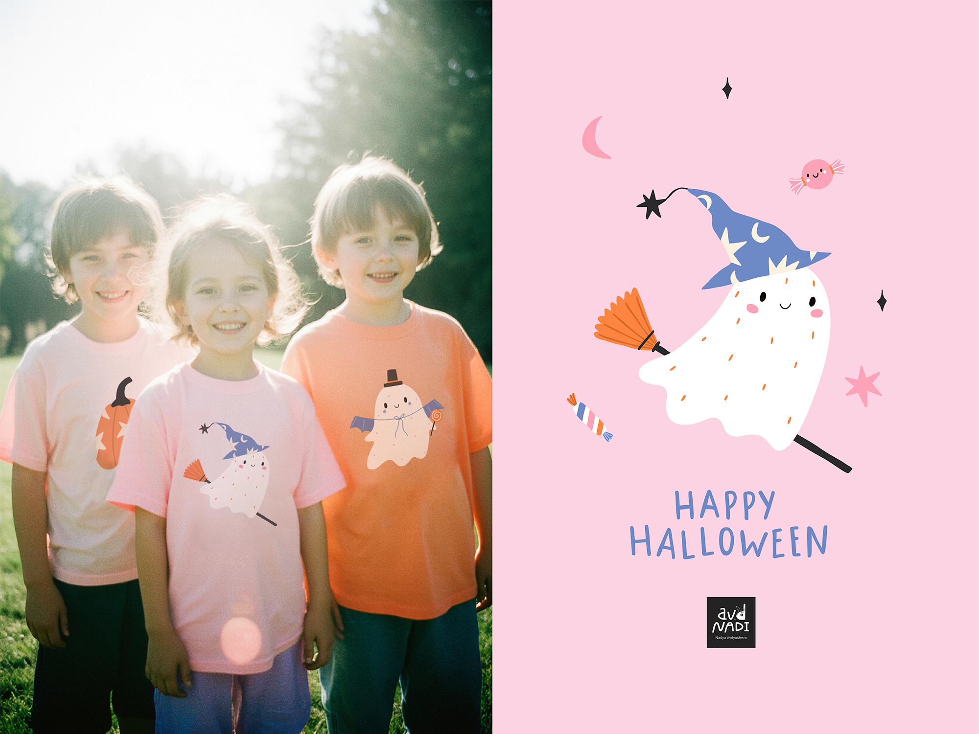Pastel Halloween Ghost Clipart - Cute Spooky PNG EPS - Ghosts, Pumpkins ...