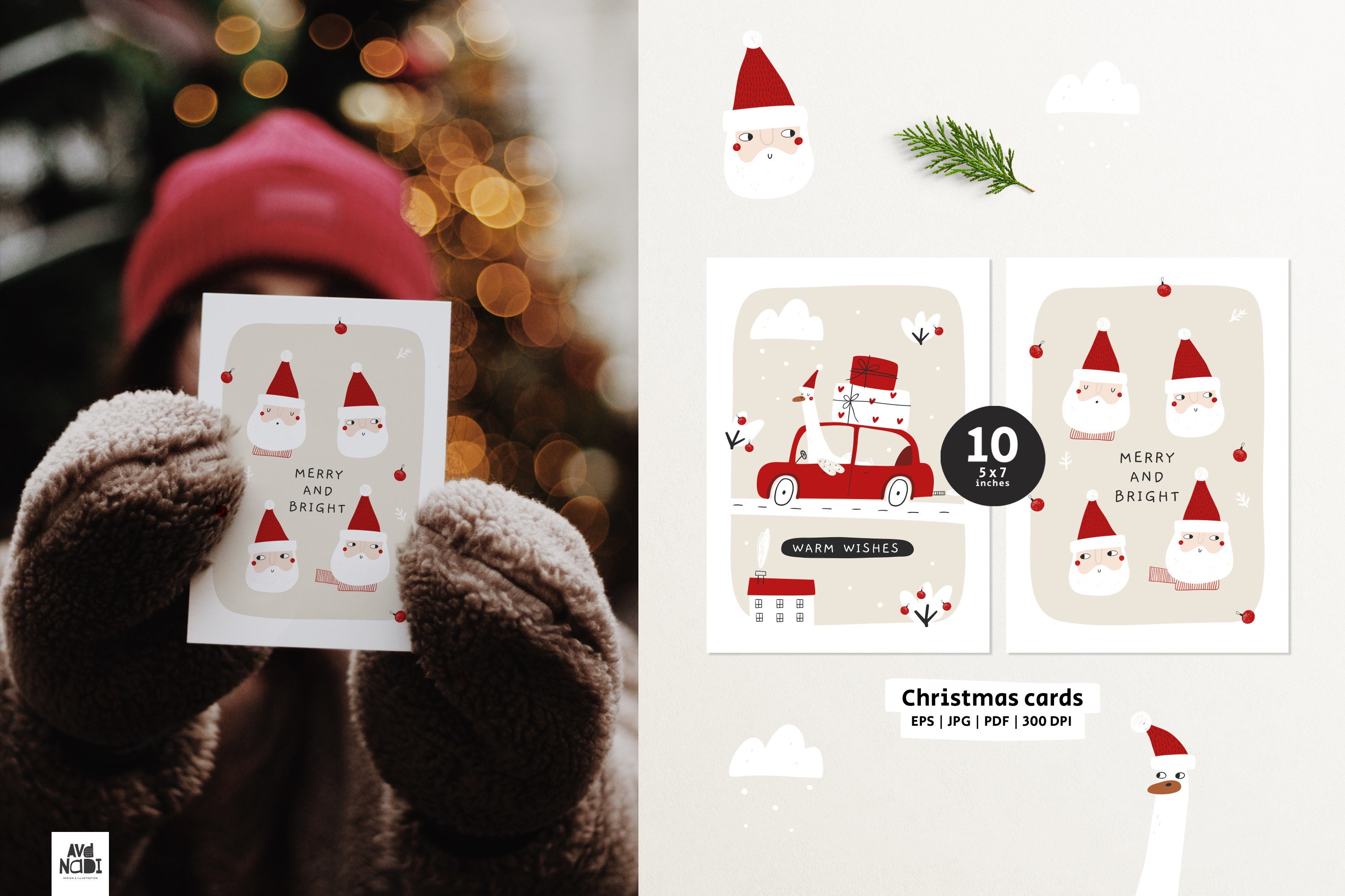 Funny Christmas Cards Printable, Holiday Card Set, Christmas Greeting ...