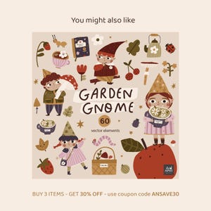 Autumn Garden Gnomes Seamless Patterns, Cute Gnomes Digital Paper ...