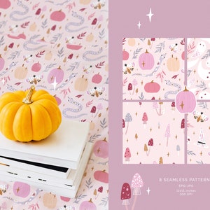 Pastel Halloween Seamless Pattern, Halloween Digital Paper Pack ...