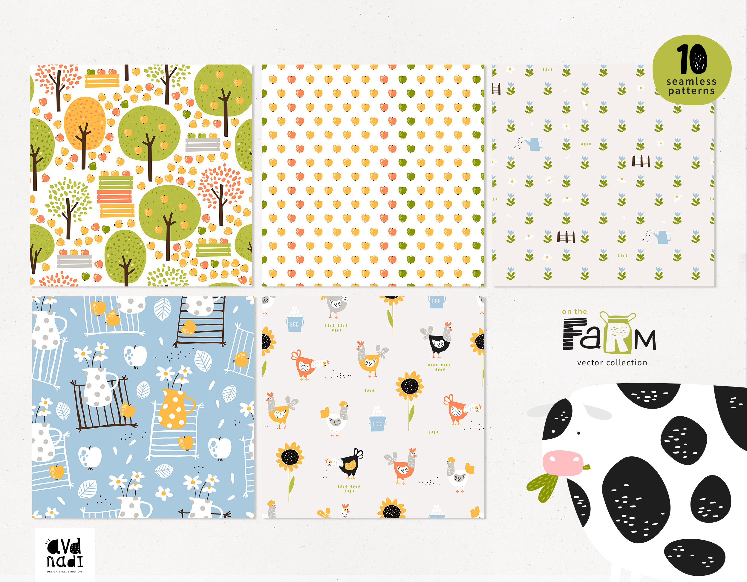 Farm Seamless Pattern Farm Animal Digital Paper Kids Paper - Etsy