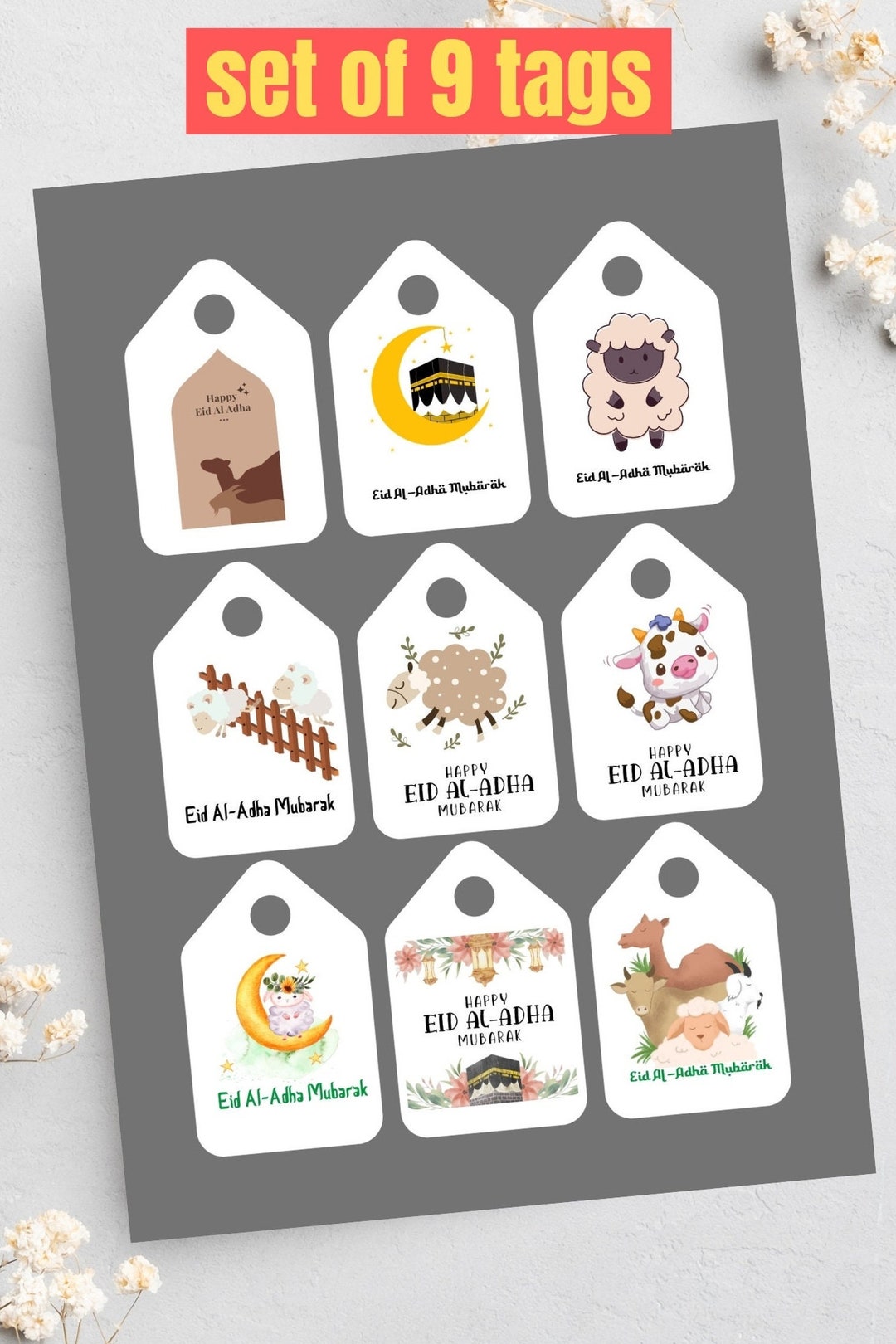 9 Printable Eid Al Adha Gift Tags Printable, Instant Download - Etsy