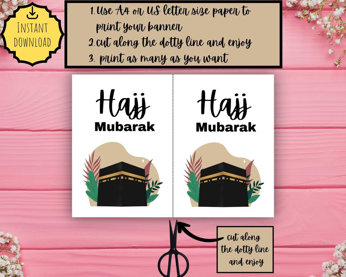 Printable Hajj Banner Printable Hajj Mubarak Banner Printable - Etsy UK