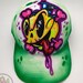 Incredible Hand Painted Comic Skull Hat in Neon Colors - Etsy