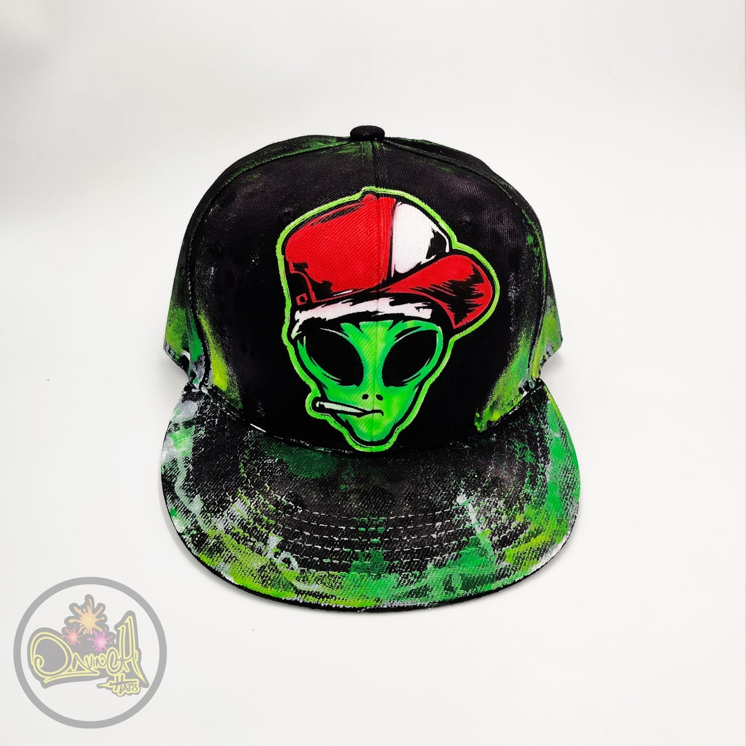 Alien Smoking Hand Painted Cap Unique in Its Style Available for ...