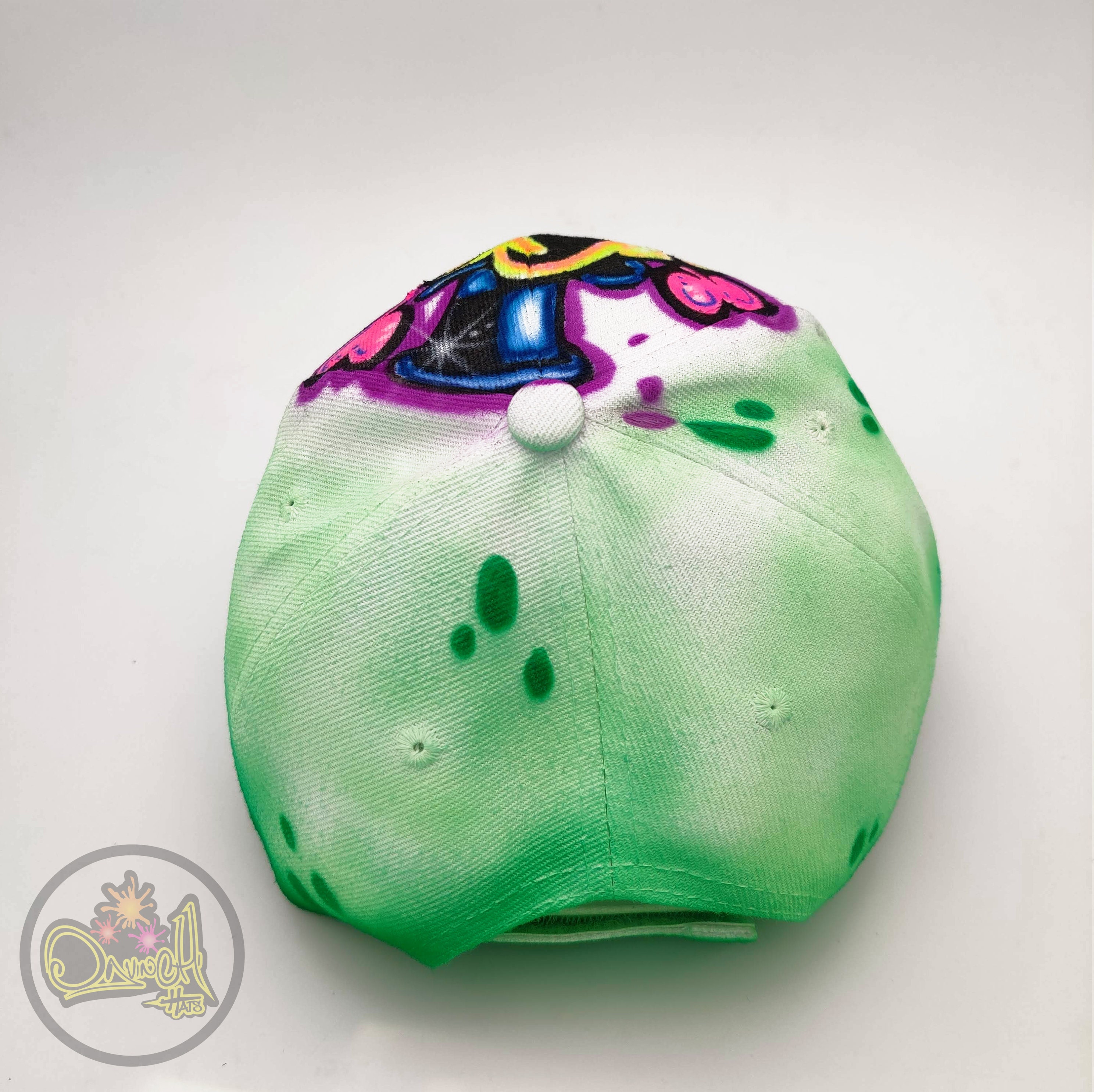 Incredible Hand Painted Comic Skull Hat in Neon Colors - Etsy