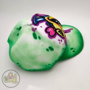 Incredible Hand Painted Comic Skull Hat in Neon Colors - Etsy